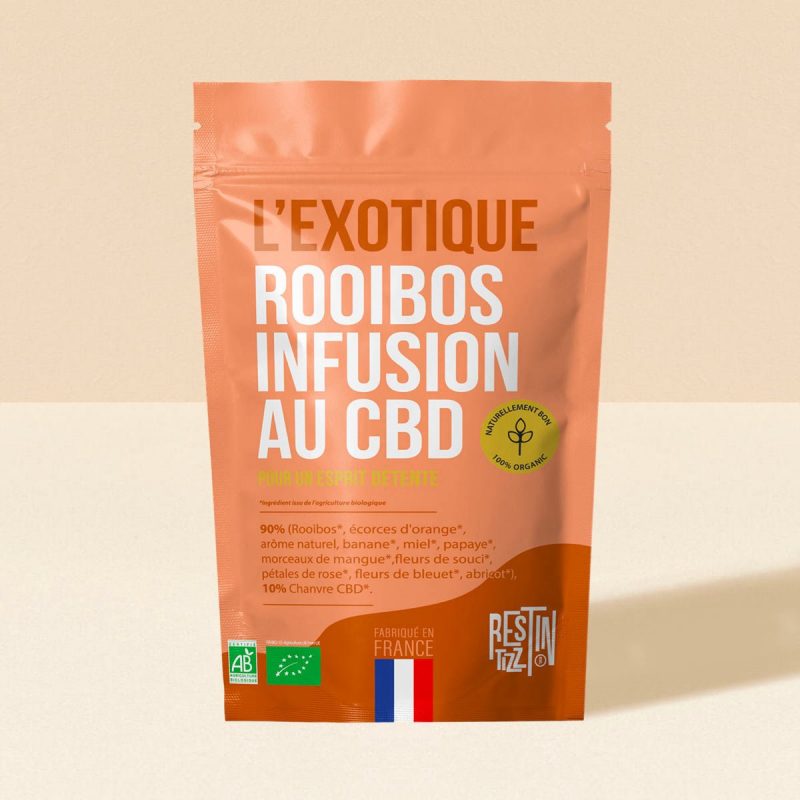 Rooibos Infusion Exotique au CBD. Infusion C.B.D Bio Rest in Tizz France